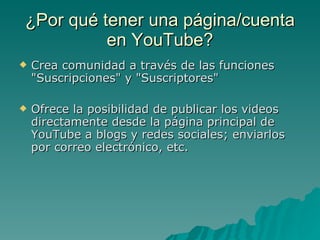 YouTube, uso y ventajas | PPT