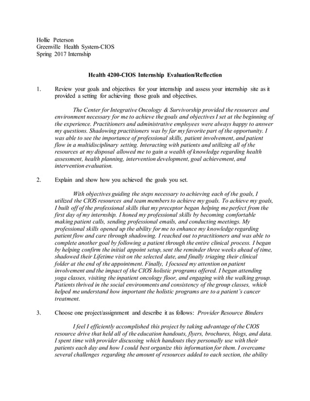 Intern Final Reflection | PDF