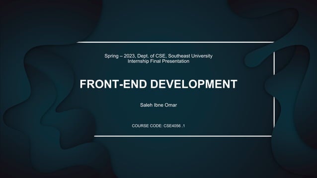 Internship Presentation | PPT | CSE | SE | PPTX | Web Development ...