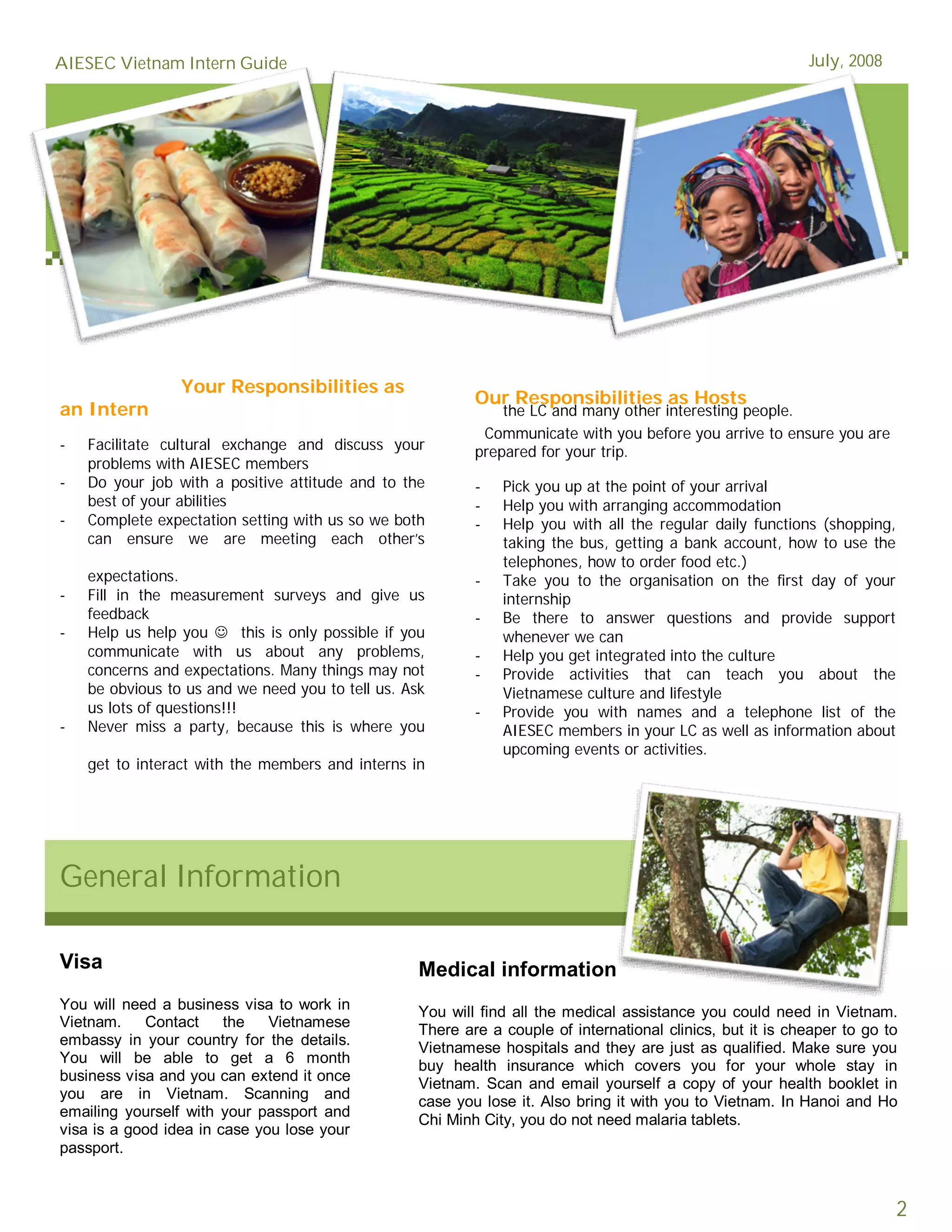 AIESEC Vietnam_Reception Booklet | PDF | Asia Travel | Travel Locations