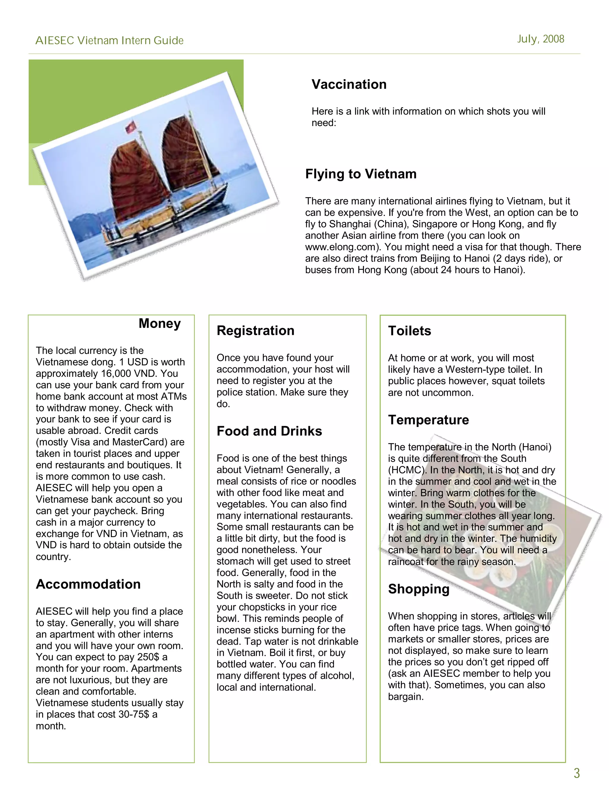 AIESEC Vietnam_Reception Booklet | PDF | Asia Travel | Travel Locations