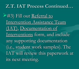 Intern intervention assistance team powerpoint | PPT