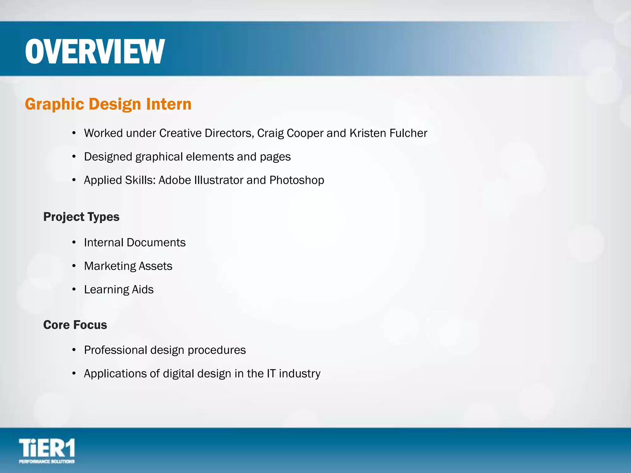 Intern Presentation 2011 | PPTX