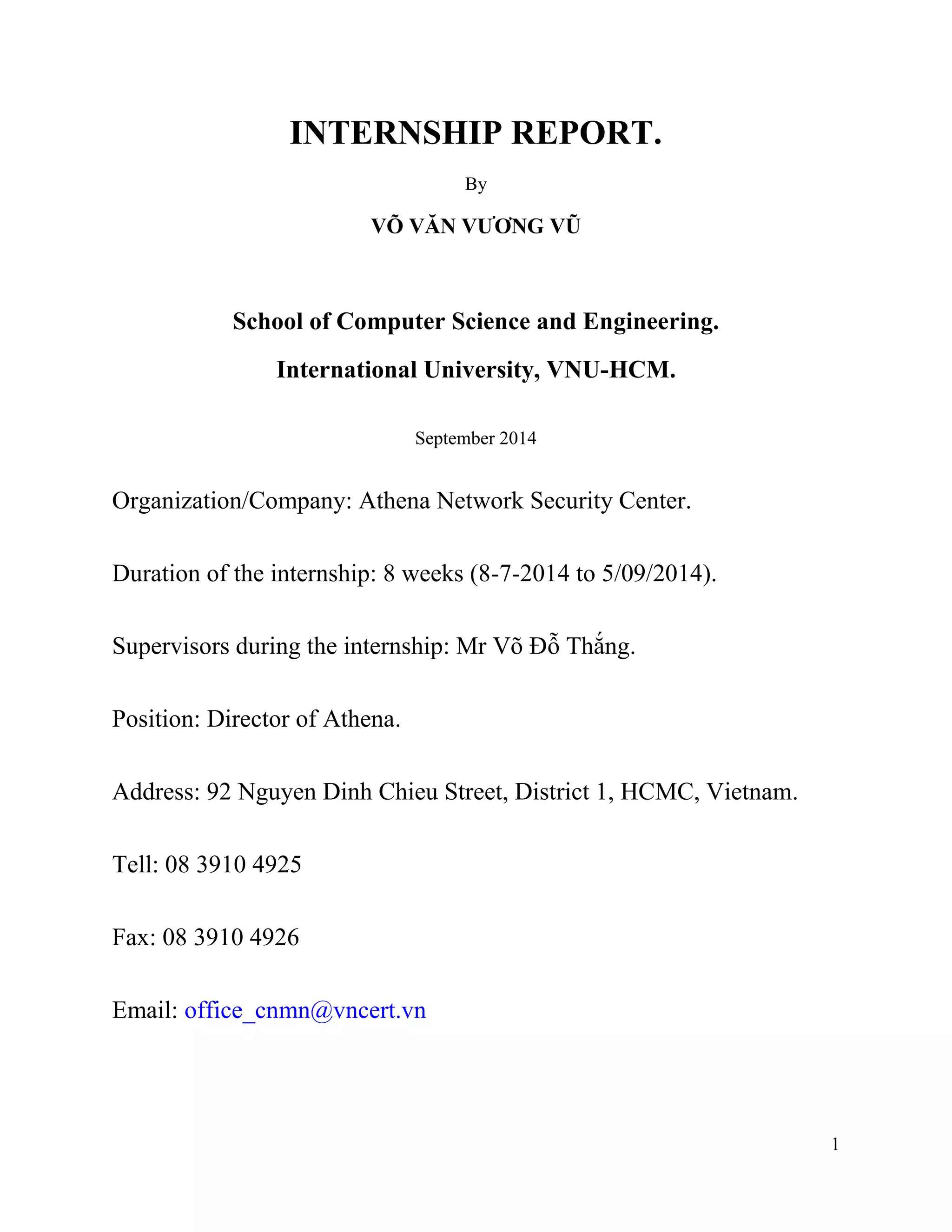 Internship report about Research and deployment ISA Server 2006 | PDF