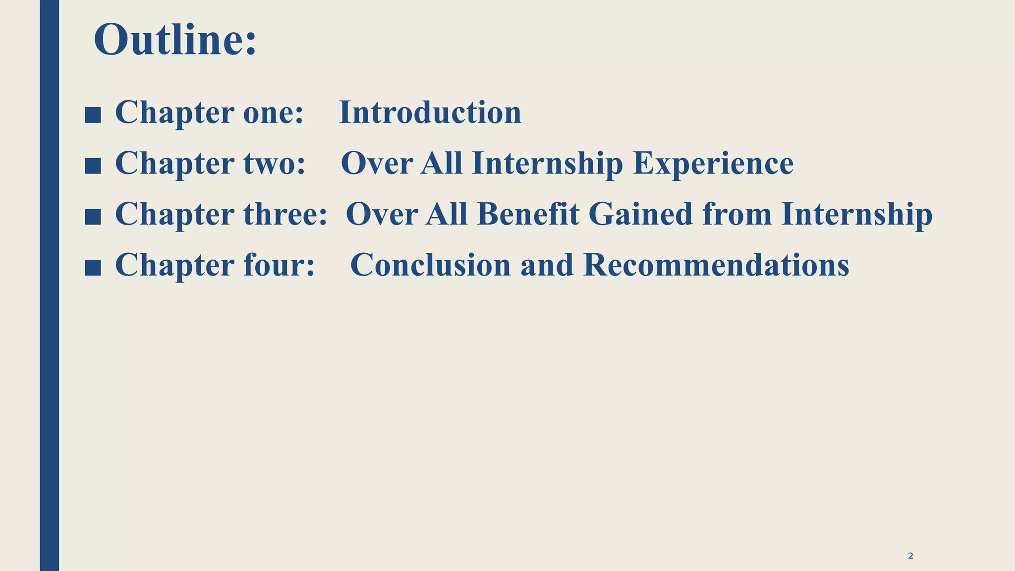 Internship report ppt | PPTX