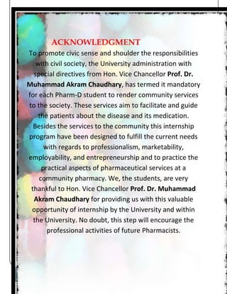 Pharmacy Internship Report (Apprentice, Community Pharmacist, Retail ...