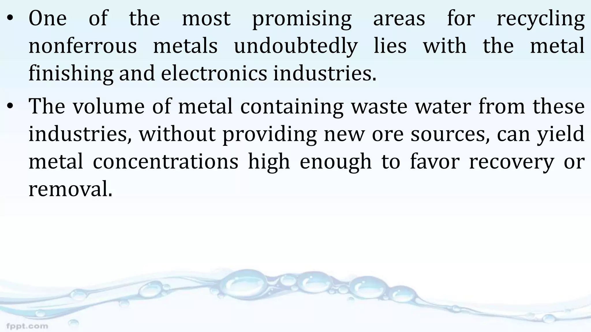 Extraction of Heavy Metals From Industrial Waste Water | PPTX