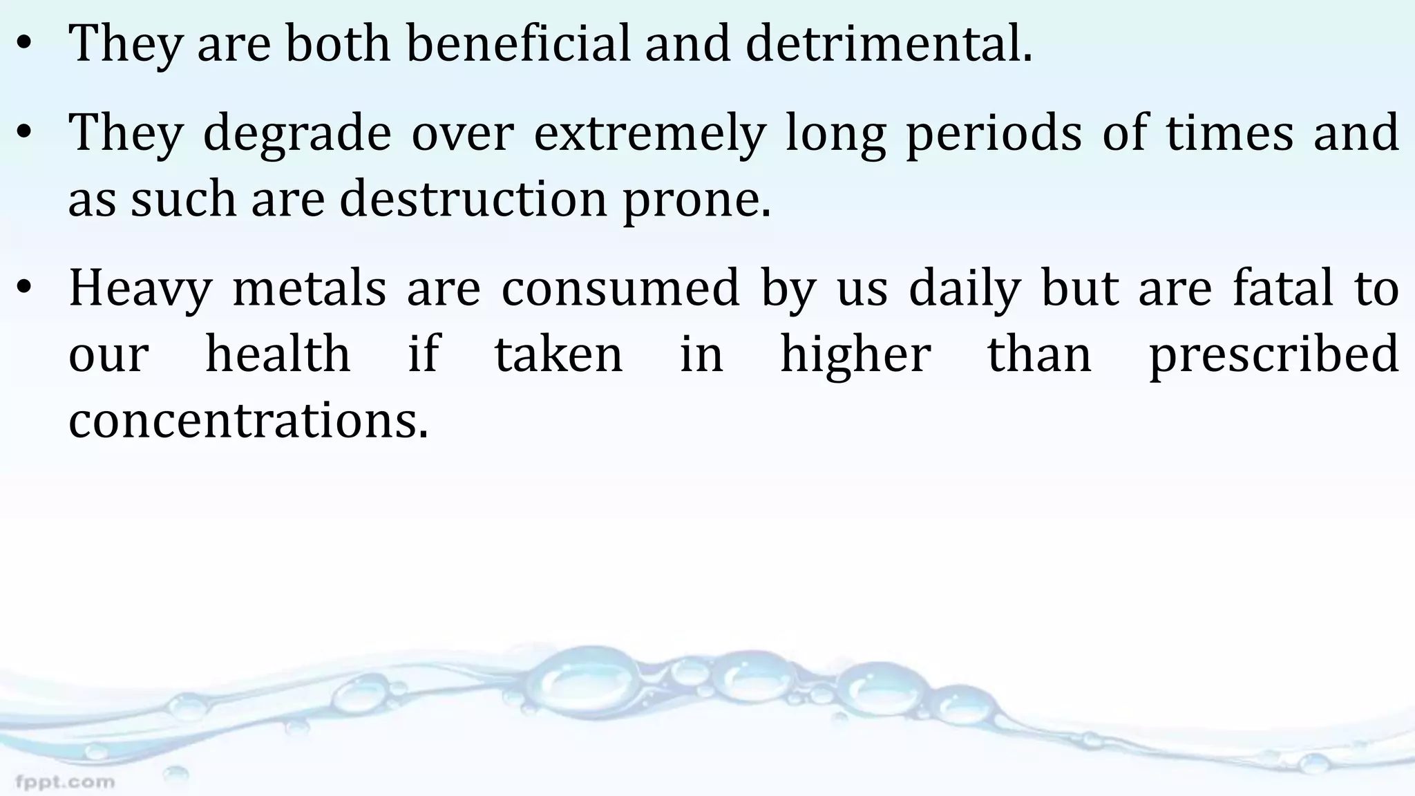 Extraction of Heavy Metals From Industrial Waste Water | PPTX