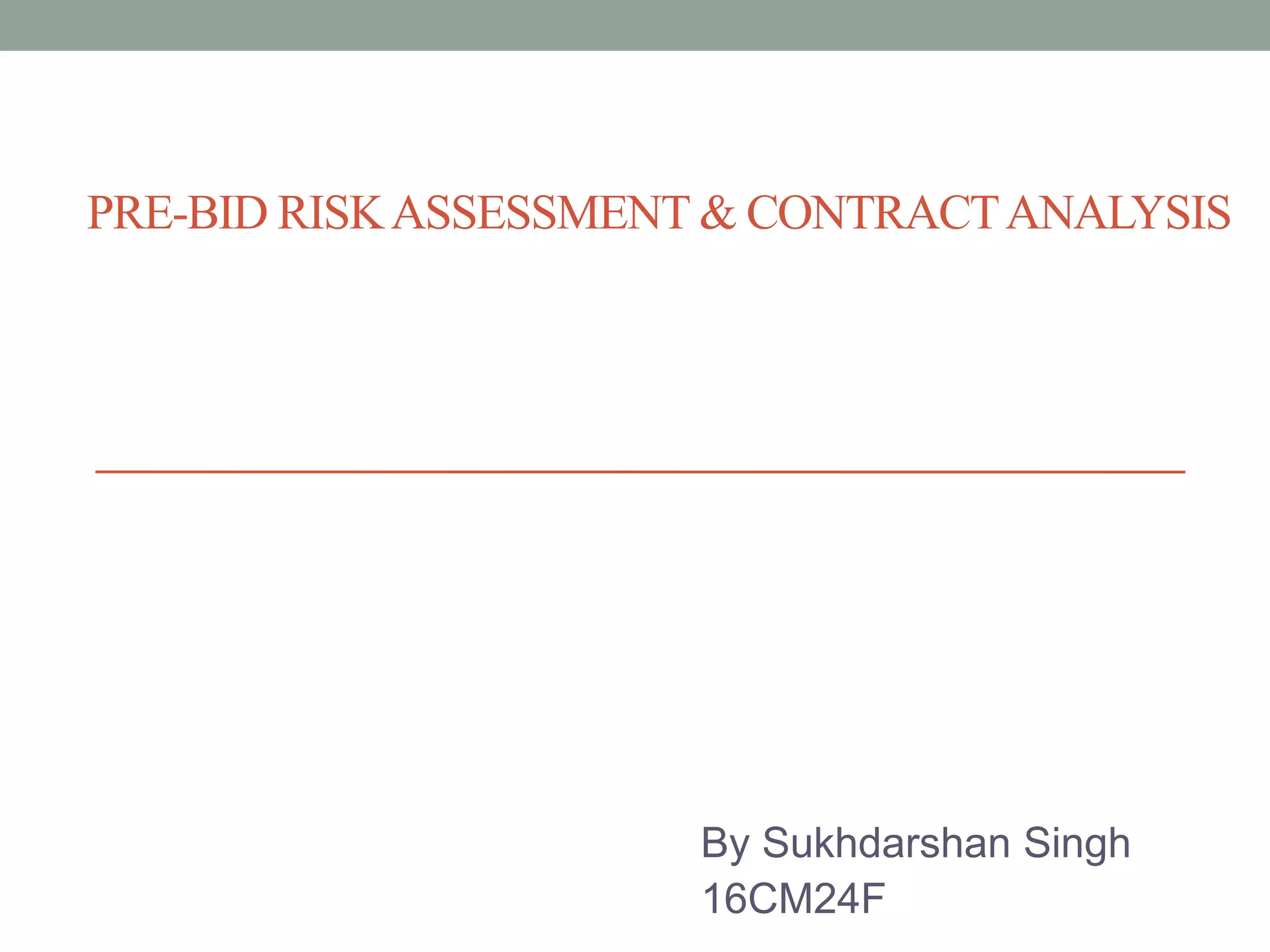 Pre Bid Risk Assessment | PPTX