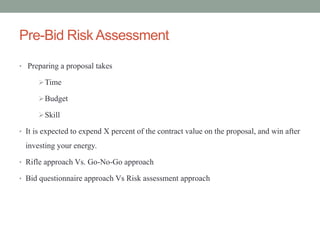 Pre Bid Risk Assessment | PPTX
