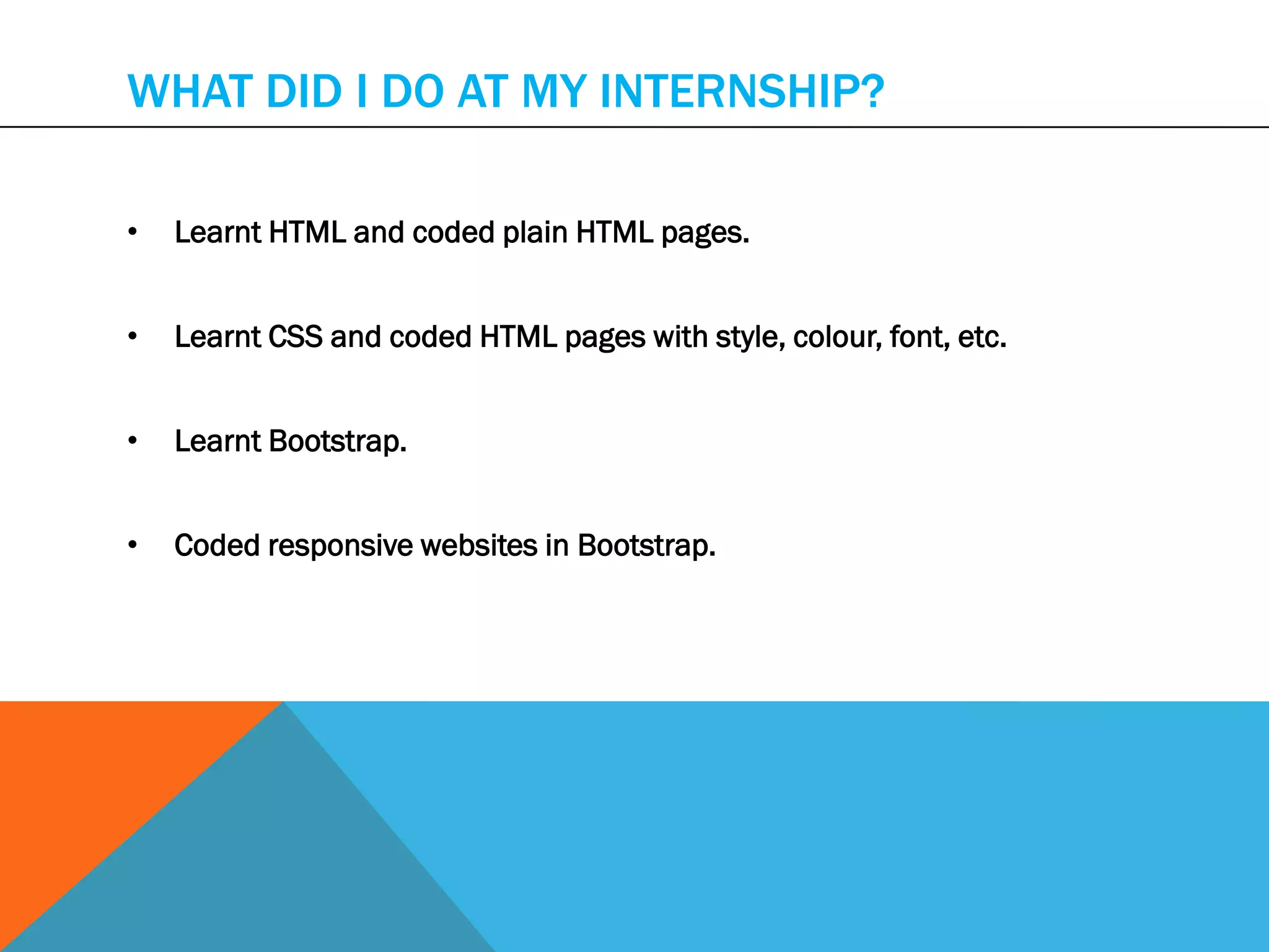 Internship - Bootstrap | PPT
