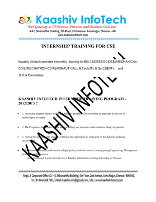 Internship in-chennai-for-cse-in-.net-application | DOCX