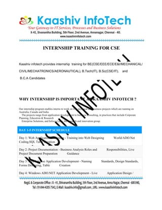 Internship in-chennai-for-cse-oracle-application | PDF