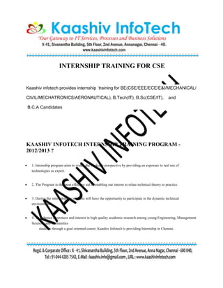 Internship in-chennai-for-cse-windows-application | PDF