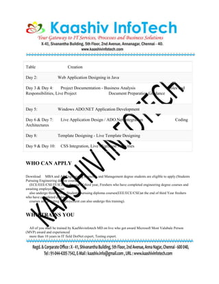 Internship in-chennai-for-cse-windows-application | PDF