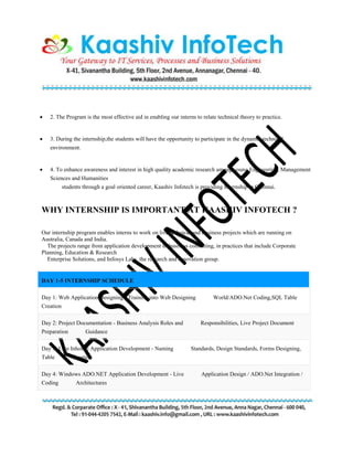 Internship in-chennai-for-it-in-.net-application | DOCX | Career ...