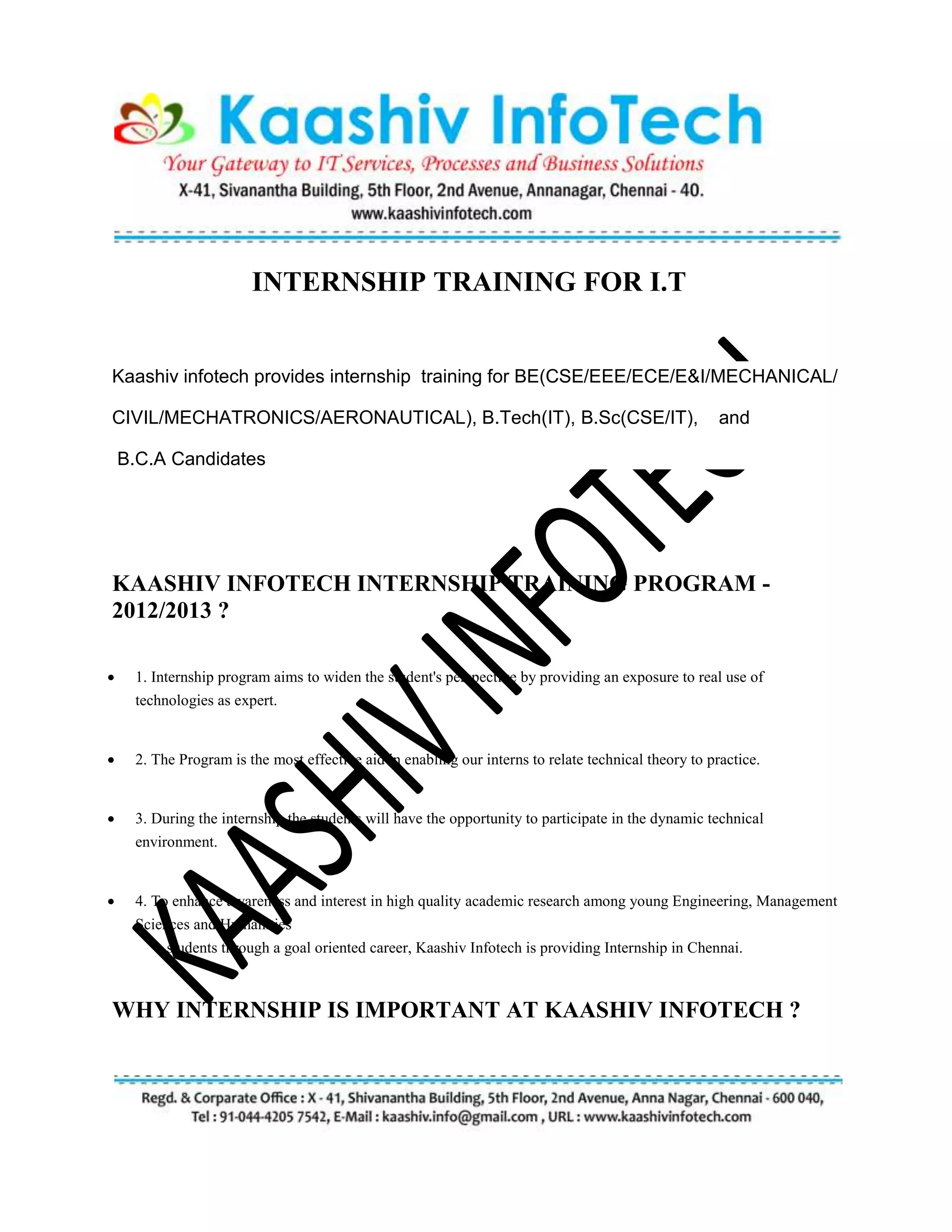 Internship in-chennai-for-it-in-cloud-computing | PDF