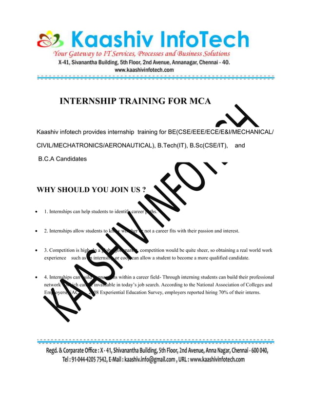 Internship in-chennai-for-mca-in-.net-application | PDF