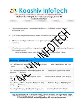 Internship in-chennai-for-mca-in-windows'8-app-development | DOCX