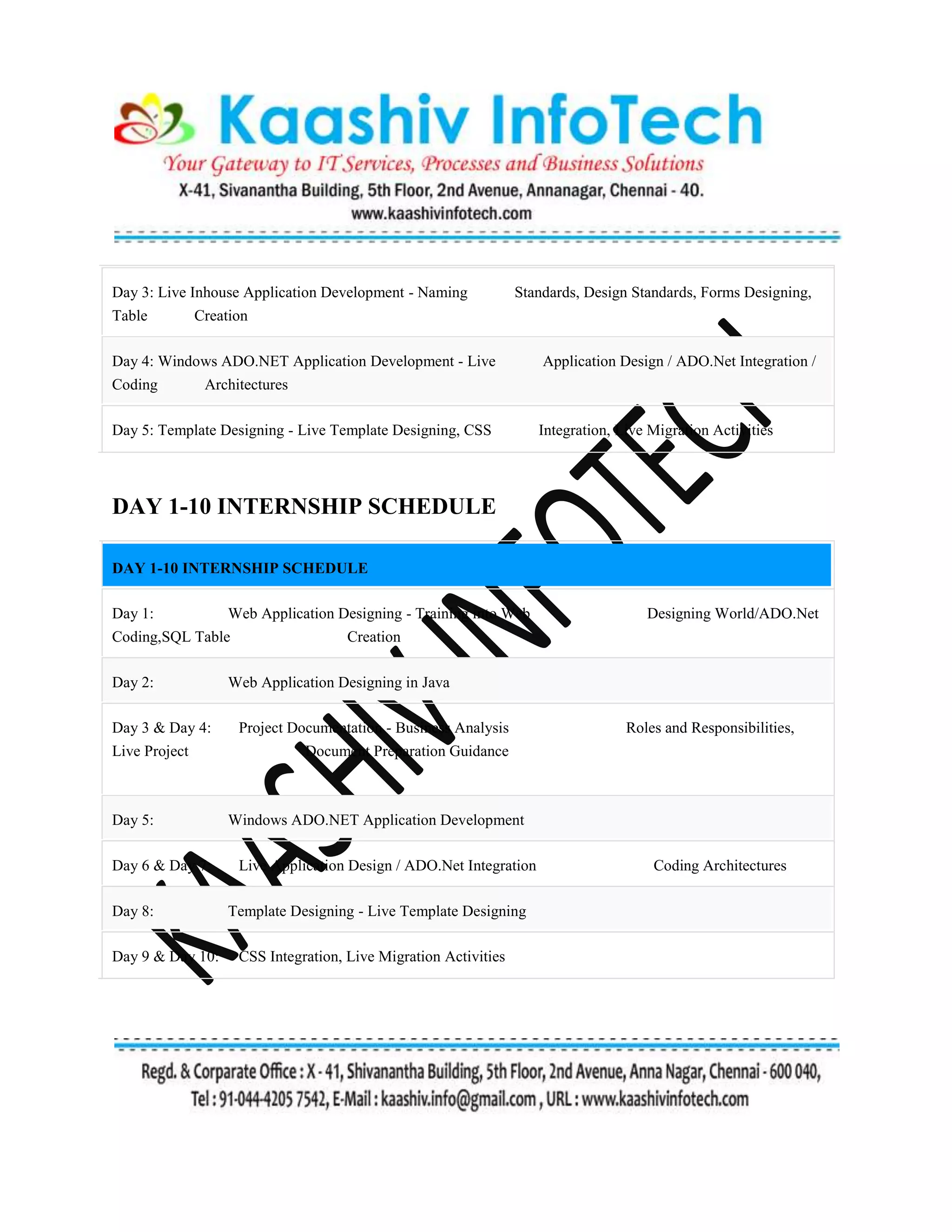 Internship in-chennai-for-mca-oracle-application | PDF