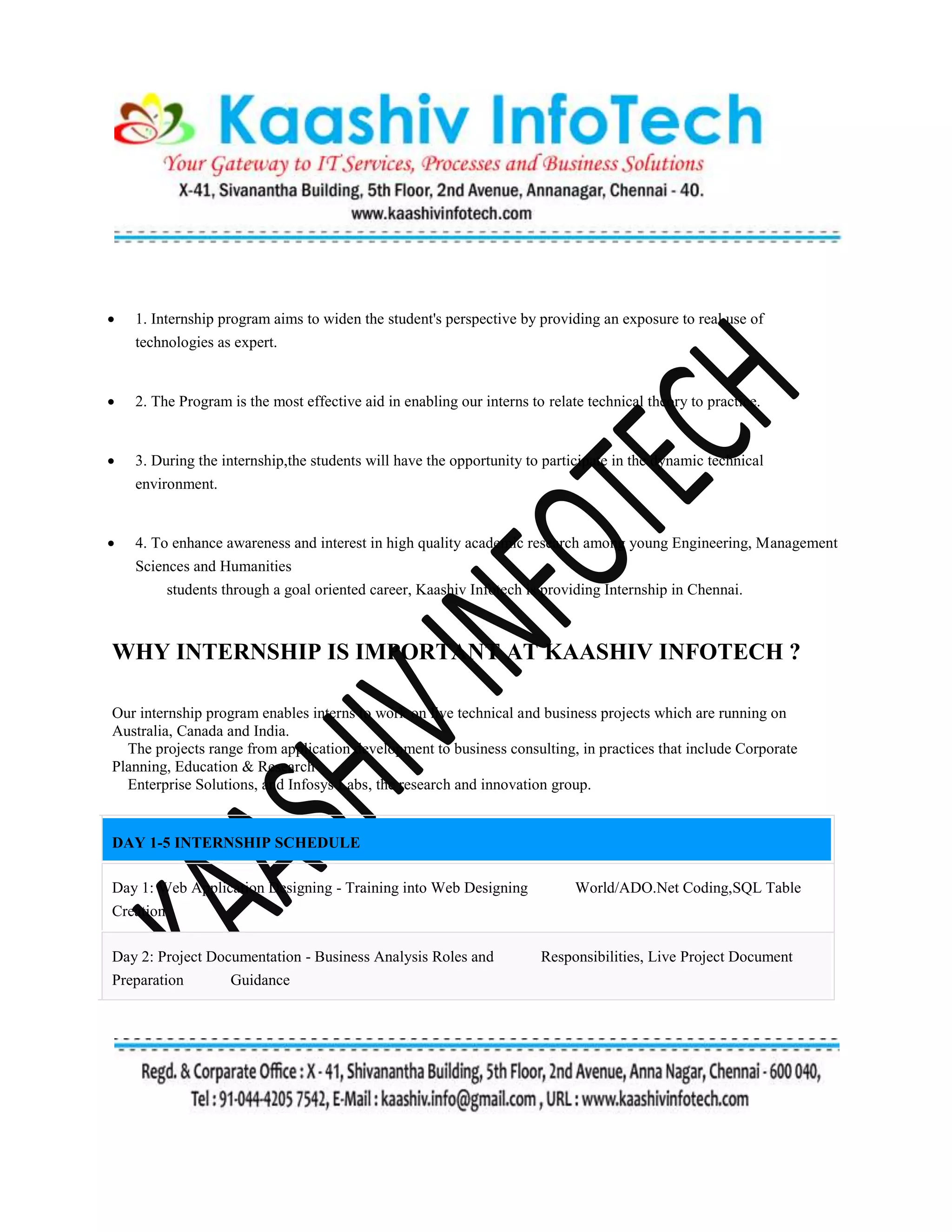 Internship in-chennai-for-mca-web-application | PDF