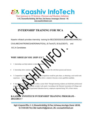Internship in-chennai-for-mca-web-application | PDF