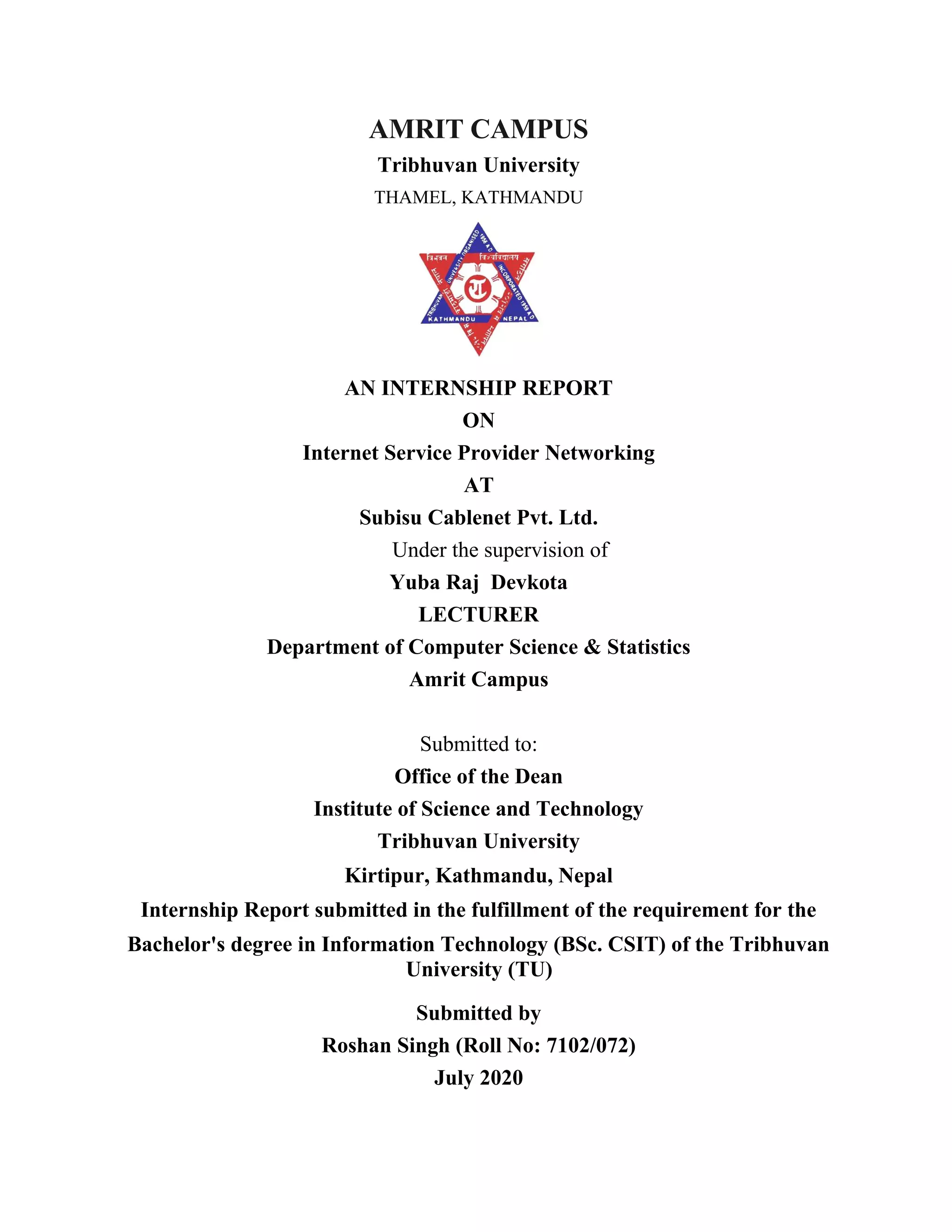 Internship report-csit-isp_networking | PDF