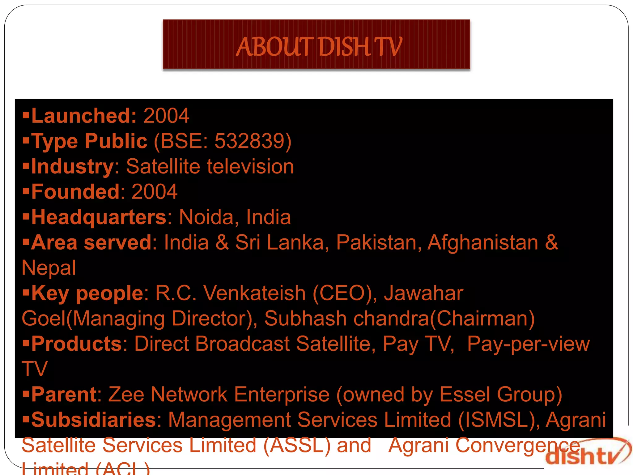 Internship at dish tv | PPTX