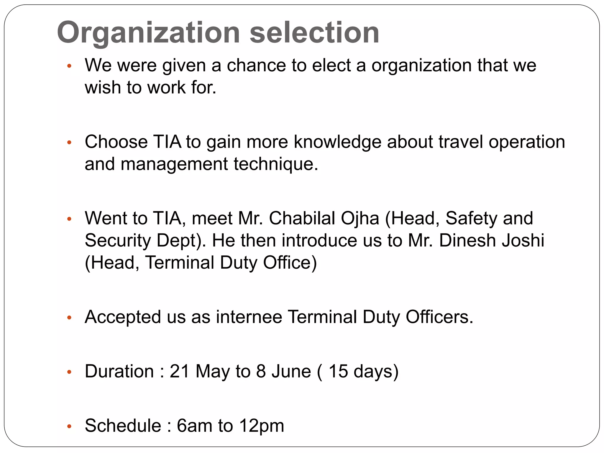 Internship at tribhuwan international airport | PPTX