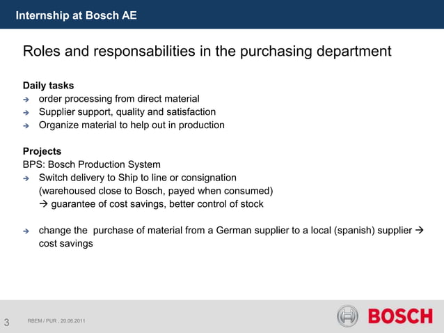 Internship Bosch Madrid | PPT