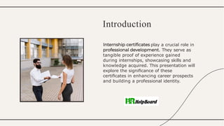 Internship Certificate Sample, Internship Completion Certificate | PPTX