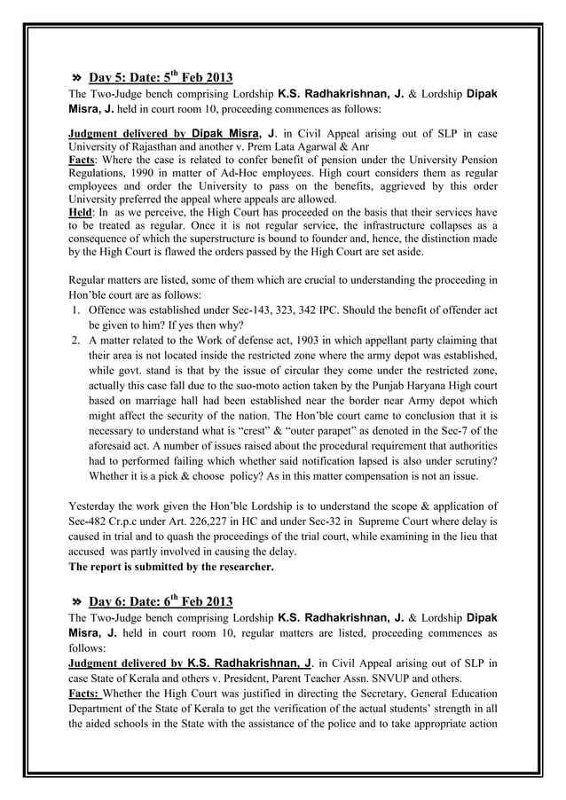 Internship diary by ronak | PDF | Legal Services Industry | Industries