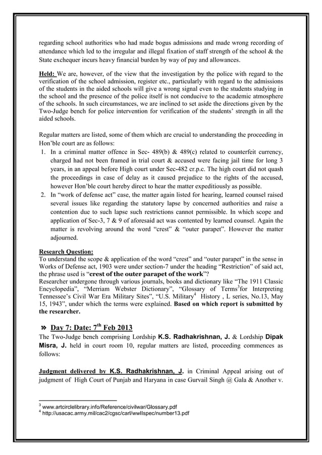 Internship diary by ronak | PDF | Legal Services Industry | Industries