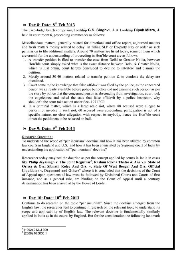 Internship diary by ronak | PDF | Legal Services Industry | Industries