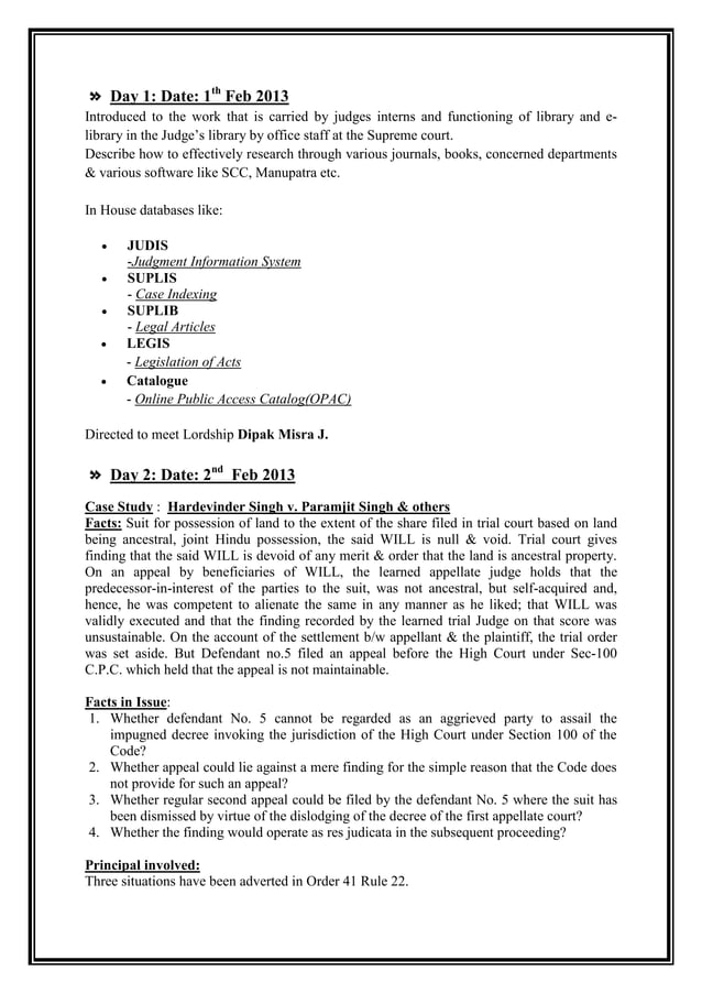 Internship diary by ronak