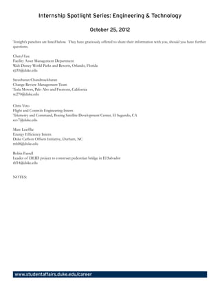 Internship Spotlight Series: Engineering and Technology Programs | PDF