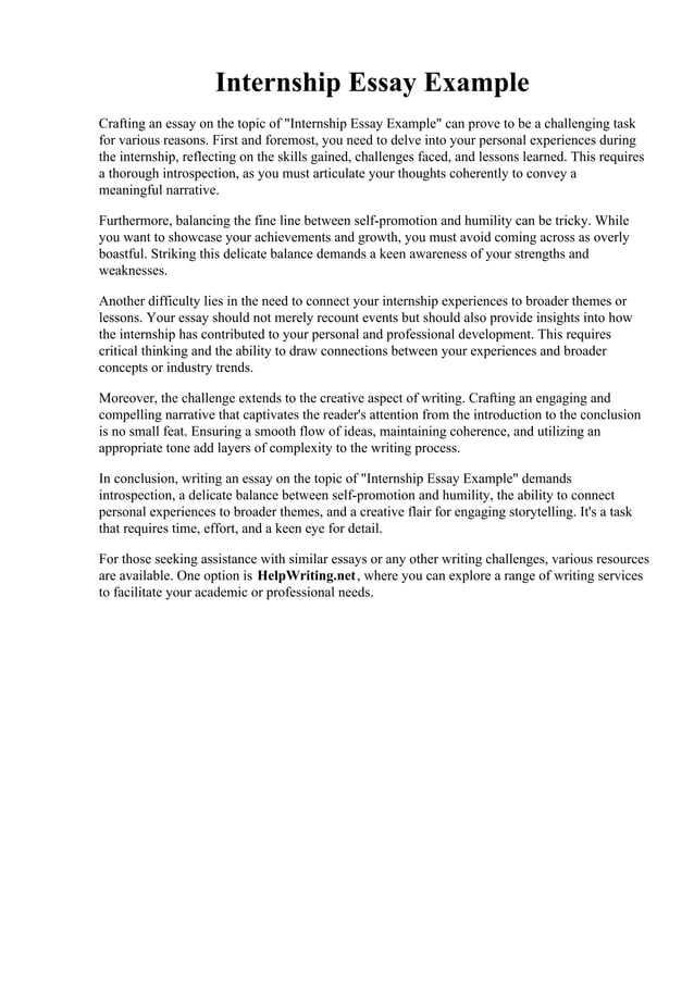Internship Essay Example PDF internship-essay-example-pdf