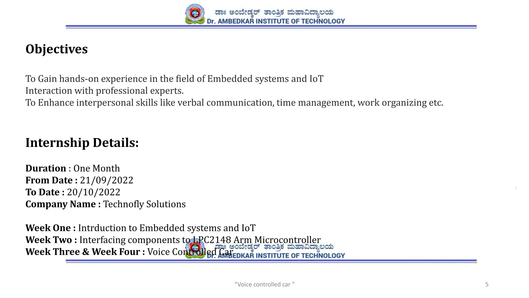 internship exam ppt.pptx on embedded system and IOT | PPTX