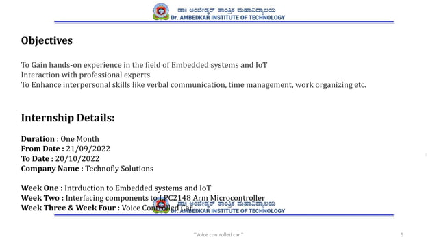 internship exam ppt.pptx on embedded system and IOT | PPTX | Computer Peripherals | Computing