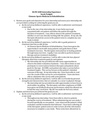 Internship experience | DOCX