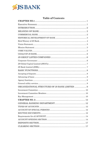 Internship Report of JS Bank | PDF