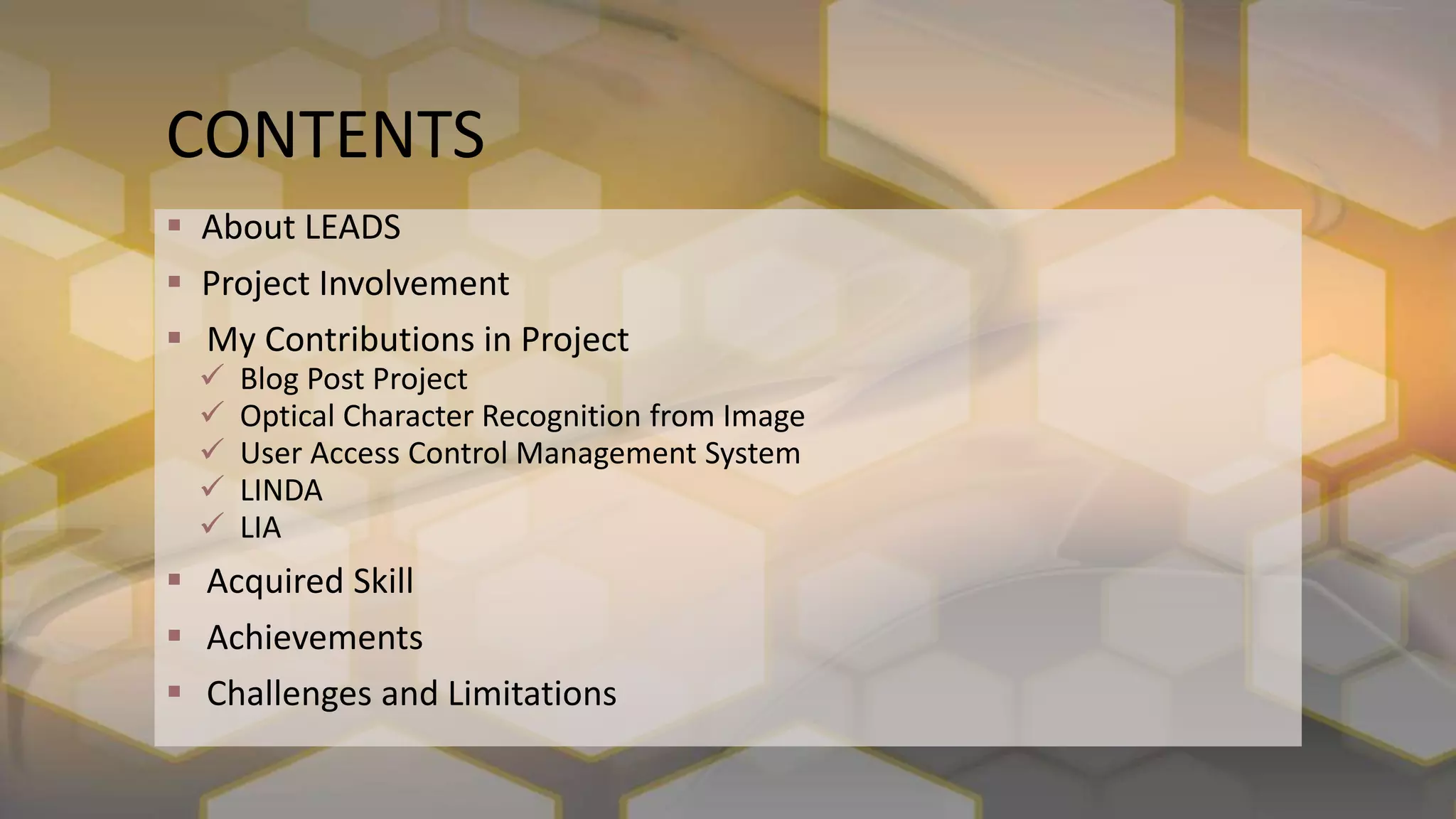 Internship final presentation | PPTX