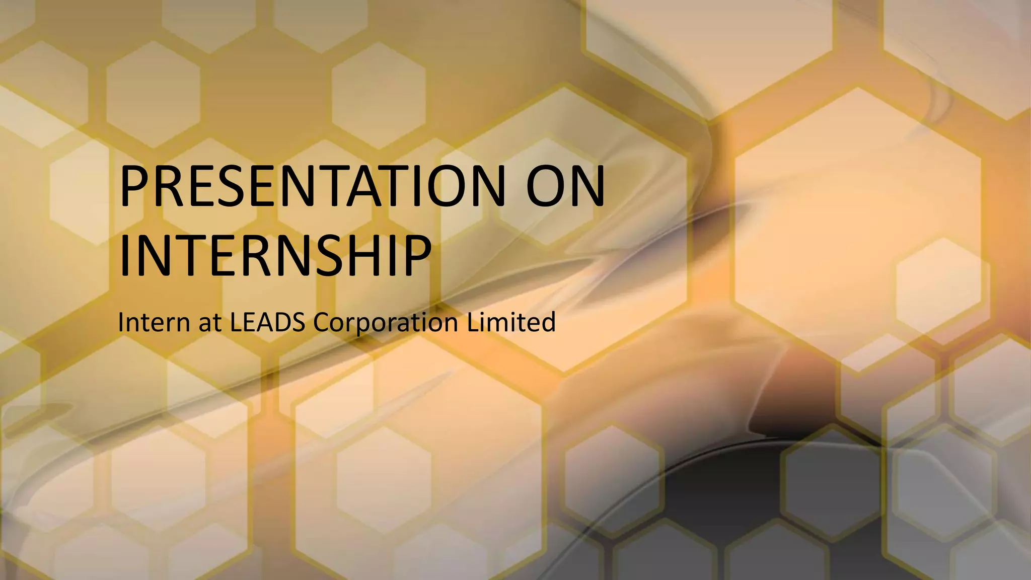 Internship final presentation | PPT