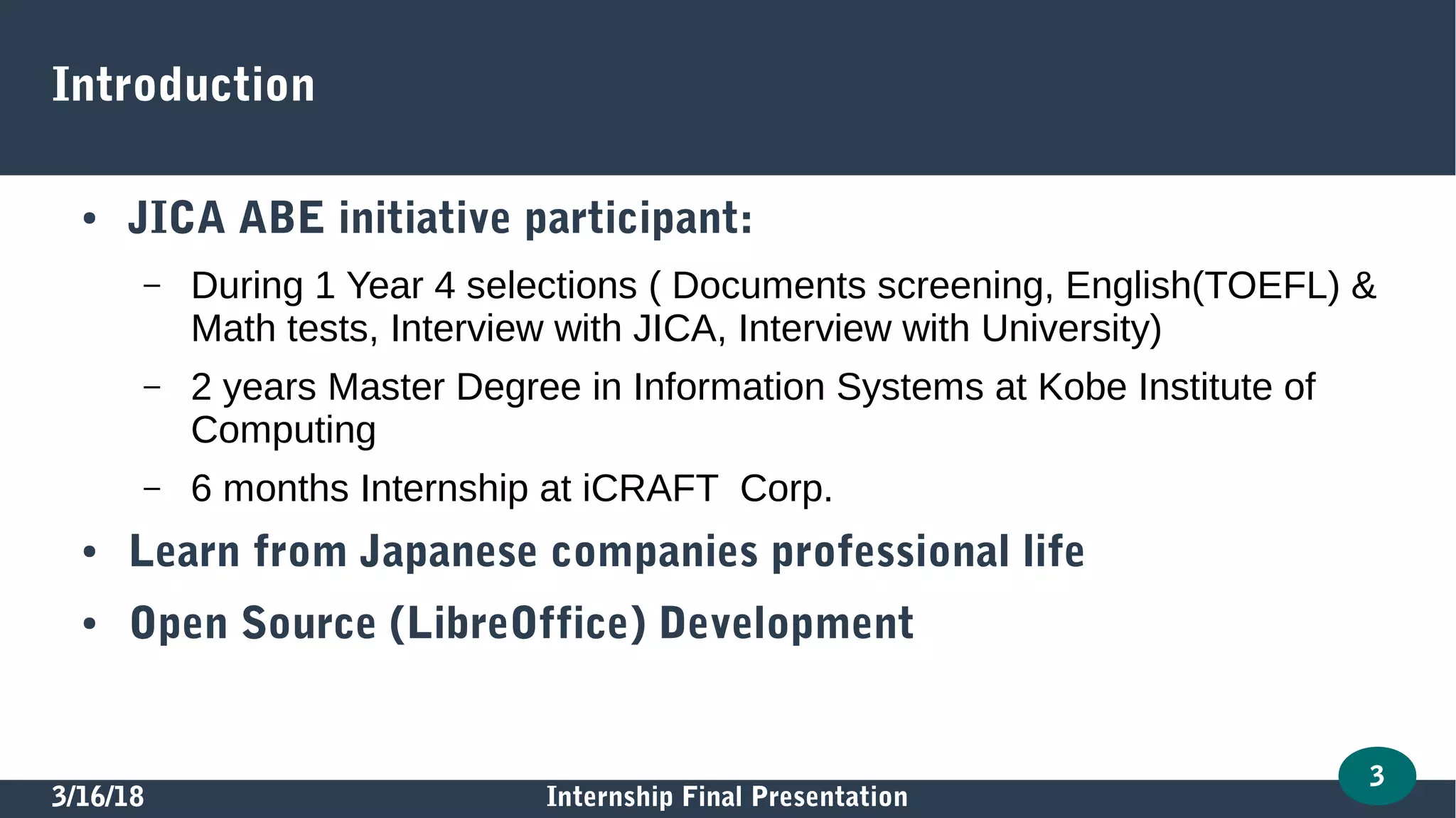 Internship final presentation Mohamed | ODP