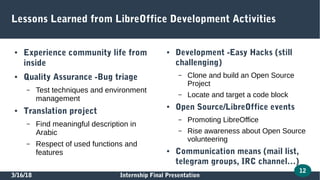 Internship final presentation Mohamed | ODP | Operating Systems | Computer Software and Applications
