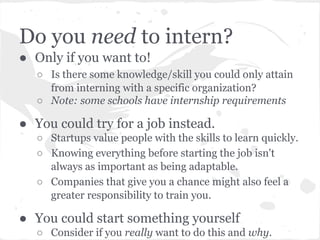 Internship Guide: Qualities of good internships and how to find them | PDF