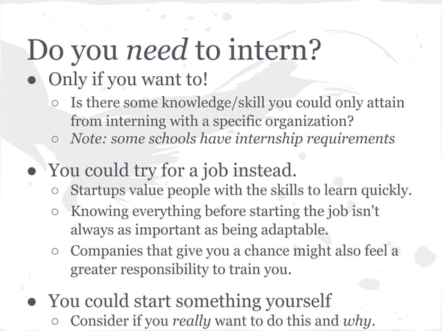 Internship Guide: Qualities of good internships and how to find them | PPT