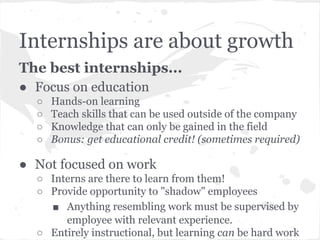 Internship Guide: Qualities of good internships and how to find them | PPT