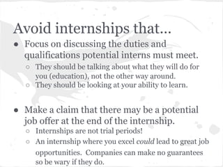 Internship Guide: Qualities of good internships and how to find them | PDF