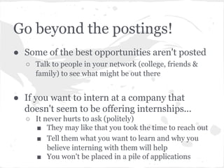 Internship Guide: Qualities of good internships and how to find them | PPT